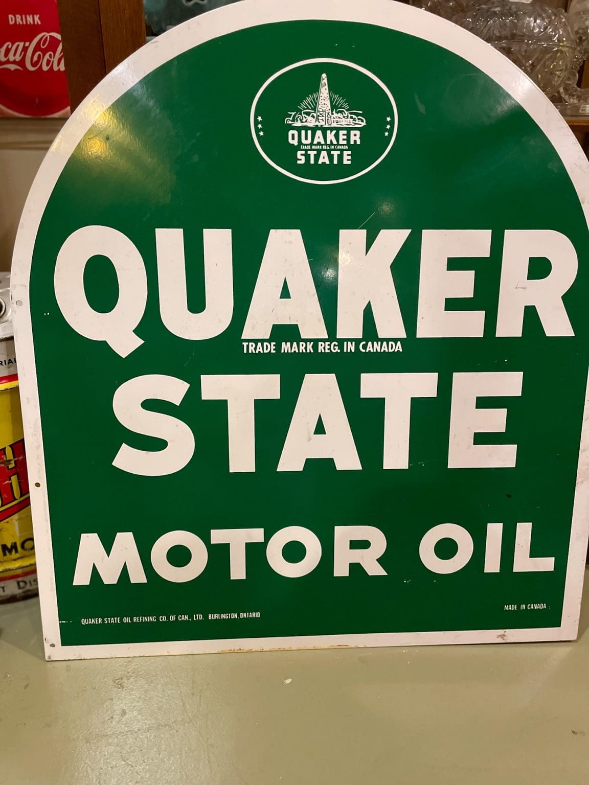 Vintage Quaker State Sign - Archer's Antiques